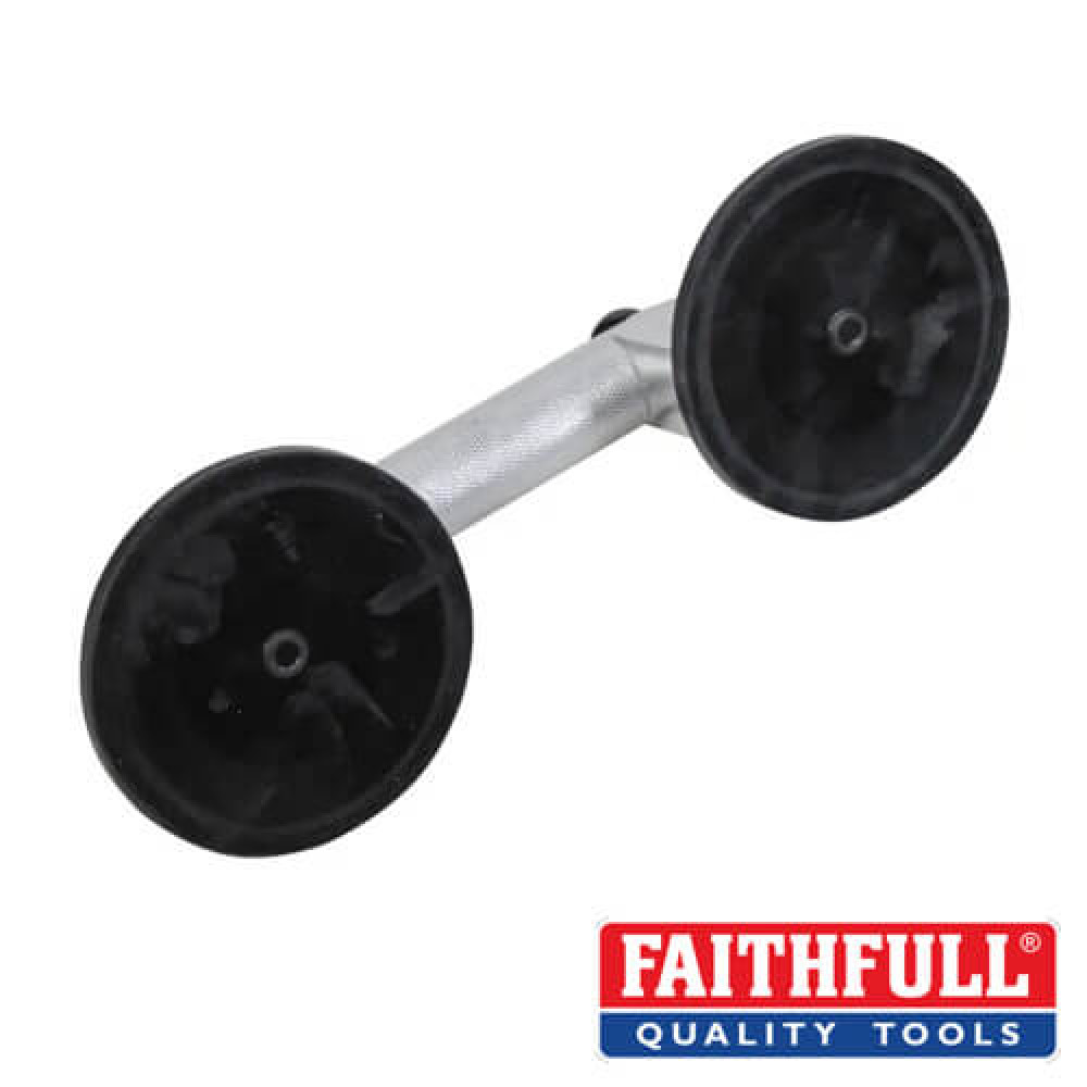 Faithfull Double Suction Lifter – 110kg Grip | FAISUCPAD2P